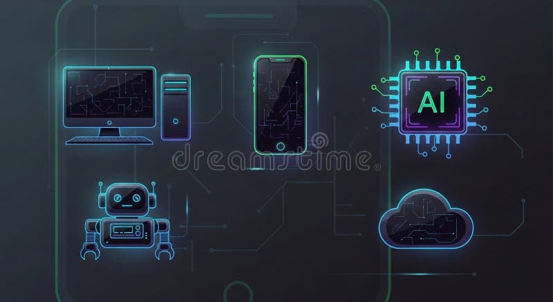 Technology Illustration Integration Minimalist Stock Illustrations – 2,298 Technology ...