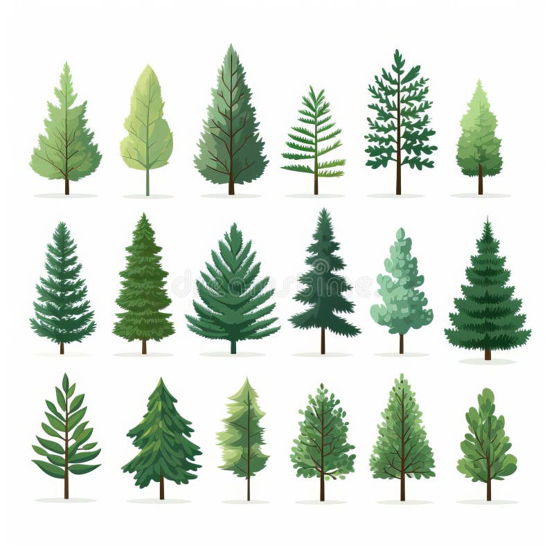 Flat Minimalistic Fir Tree Vector Animation Assets Isolated Stock ... Flat Minimalistic Fir Tree Vector Animation Assets Isolated Stock ...