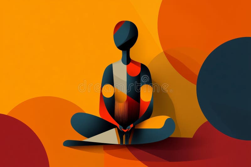 Flat Minimalistic Illustration of a Character Sitting and Holding ...