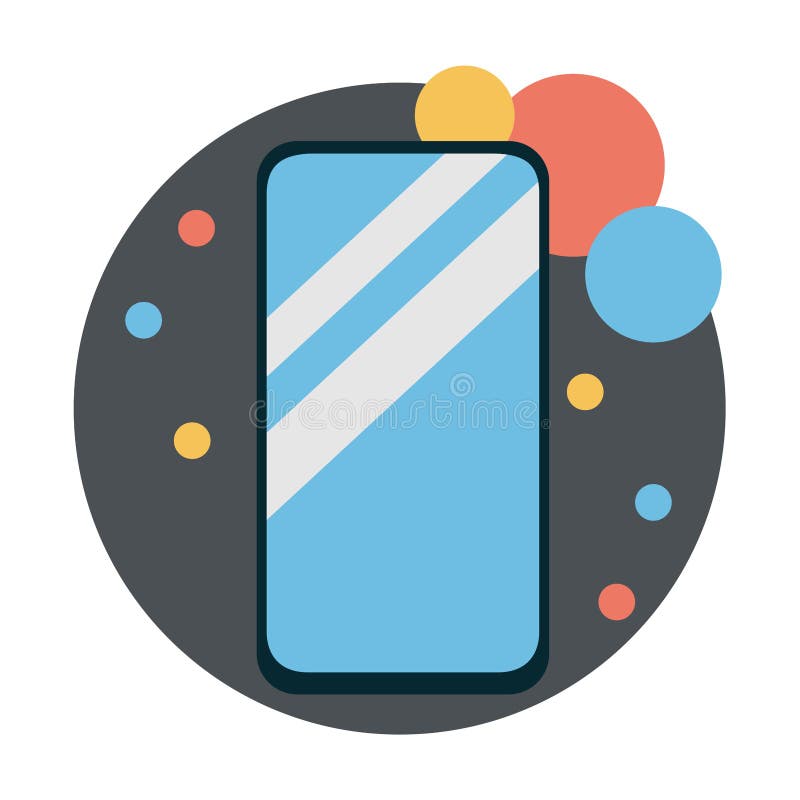 Flat Mobile Phone Icon. Flat Cartoon Vector Stock Vector - Illustration ...