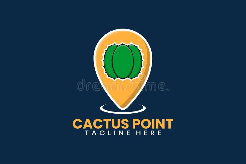 Flat Modern Cactus Pin Point Logo Template Vector Stock Vector ...