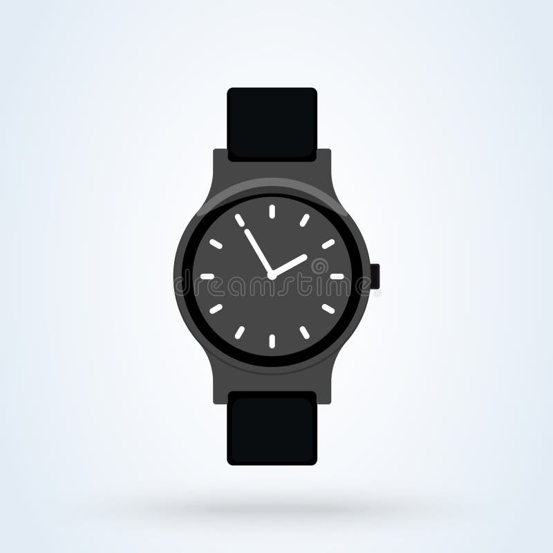 Flat Modern and Classic Wrist Watch. Flat Design Vector Illustration ...