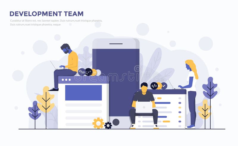 Flat Modern Concept Illustration - Development Team Stock Vector ...