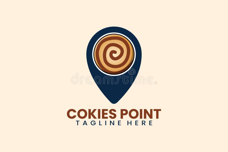 Flat Modern Cookies Pin Point Logo Template Stock Vector - Illustration ...