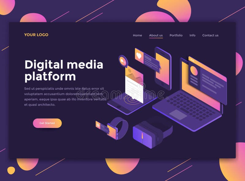 Flat Modern Design of Website Template - Digital Media Platform Stock ... Flat Modern Design of Website Template - Digital Media Platform Stock ...