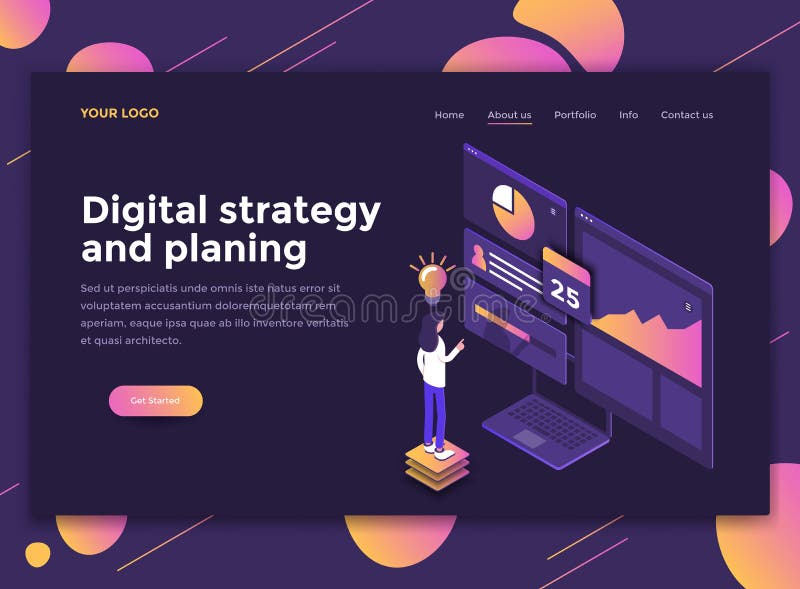 Flat Modern Design of Website Template - Digital Strategy and Pl Stock ... Flat Modern Design of Website Template - Digital Strategy and Pl Stock ...