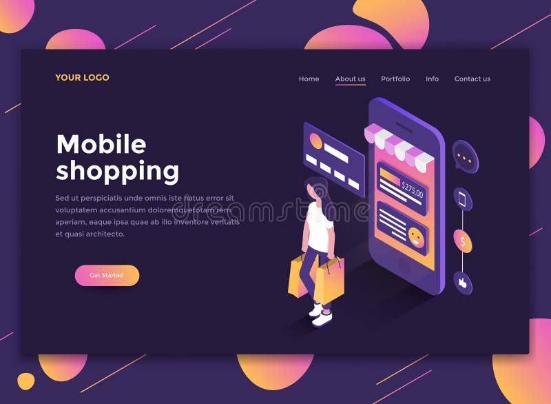 Flat Modern Design of Website Template - Mobile Shopping Stock Vector ... Flat Modern Design of Website Template - Mobile Shopping Stock Vector ...
