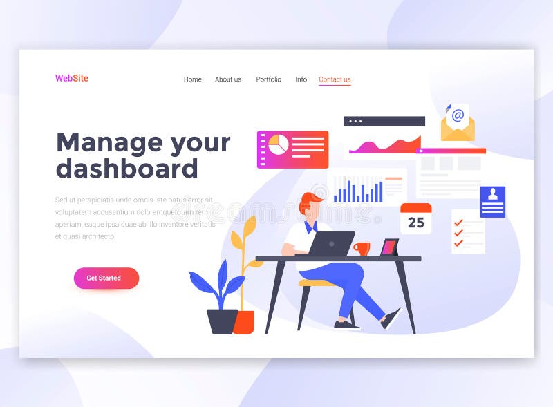 Landing Page Template Manage Your Dashboard Stock Illustrations – 8 ...