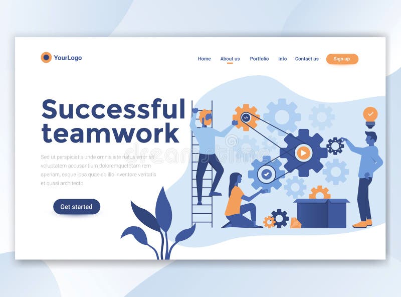 Flat Modern Design of Wesite Template - Successful Teamwork Stock ... Flat Modern Design of Wesite Template - Successful Teamwork Stock ...
