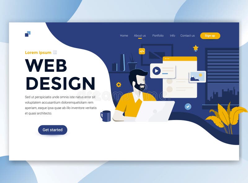 Flat Modern Design of Wesite Template - Web Design Stock Vector ...
