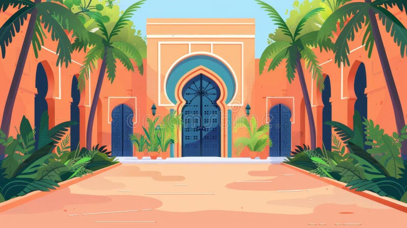 A Flat Modern Illustration of Moroccan Architecture. an Abstract ...