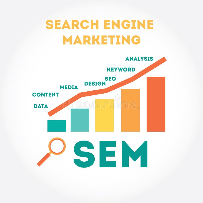 Flat Modern Illustration about Search Engine Stock Vector ...