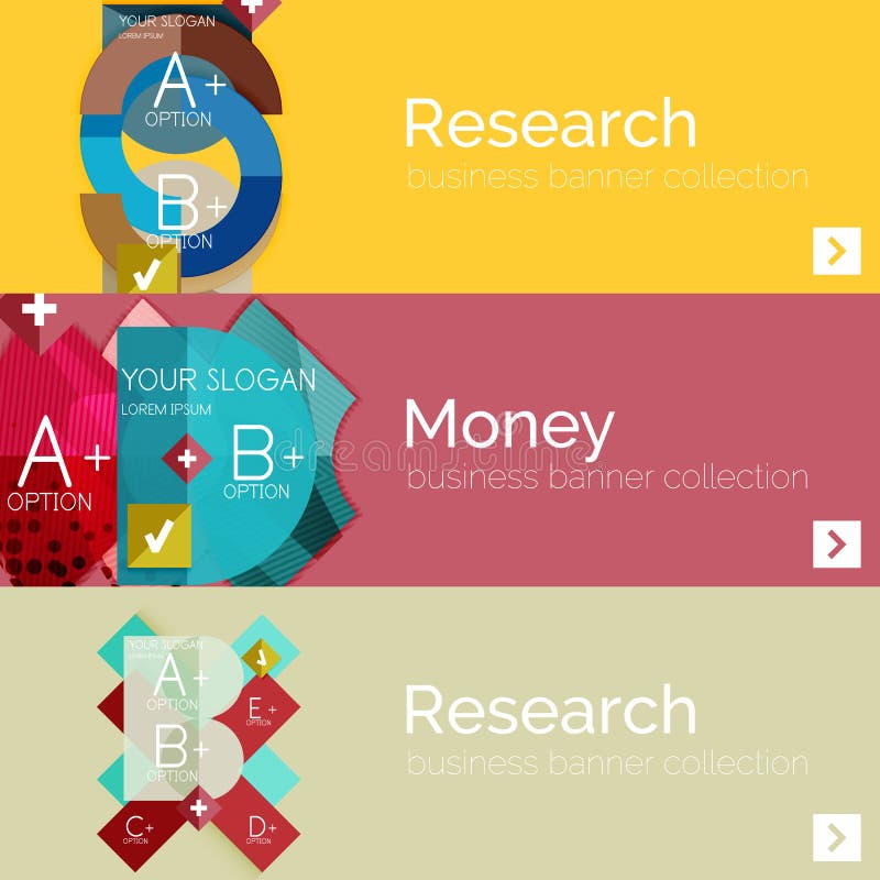 Flat Modern Info Banner Set Stock Vector - Illustration of layout, info ...