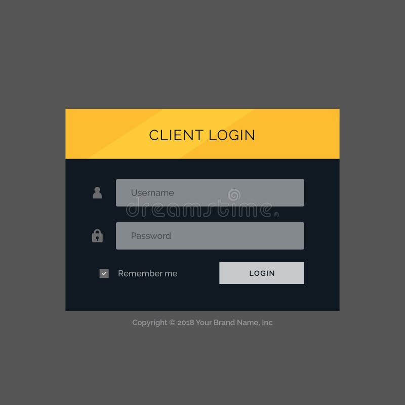 Login Form In Modern Flat UI Design Stock Vector - Illustration of icon ...