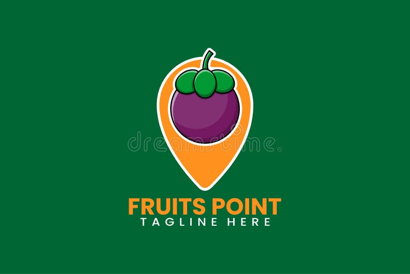 Flat Modern Mangosteen Pin Point Logo Template Stock Vector ...
