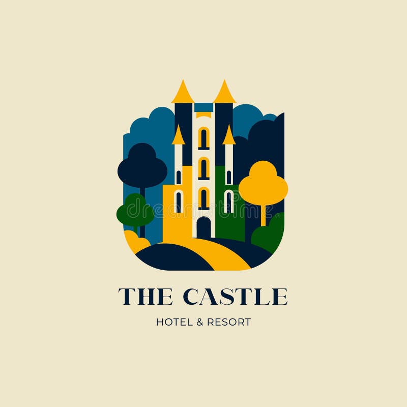 Flat Modern Minimalist Castle Logo Stock Vector - Illustration of logo ...