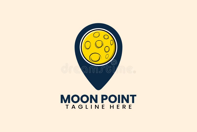 Flat Modern Moon Pin Point Logo Template Vector Stock Vector ...