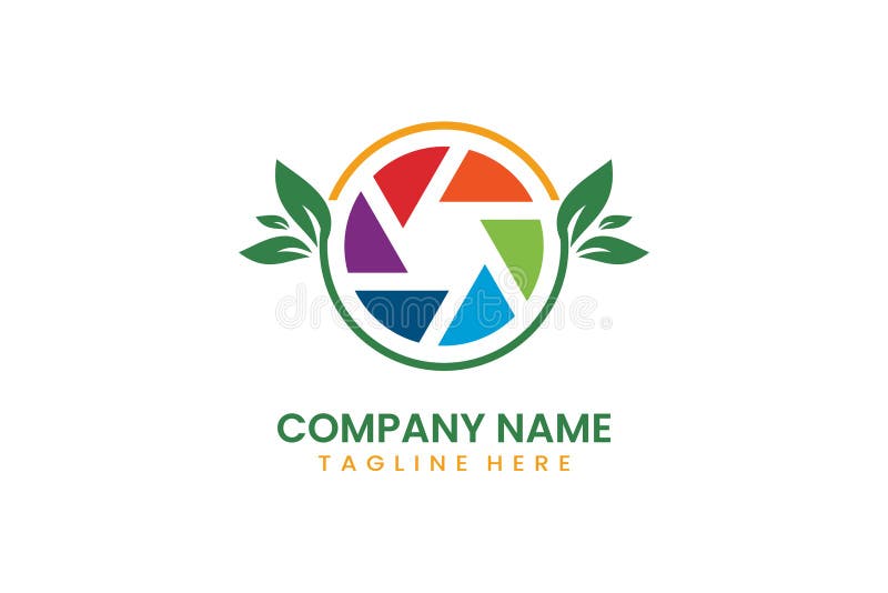 Flat Modern Nature Shutter Camera Logo Template Stock Vector ...