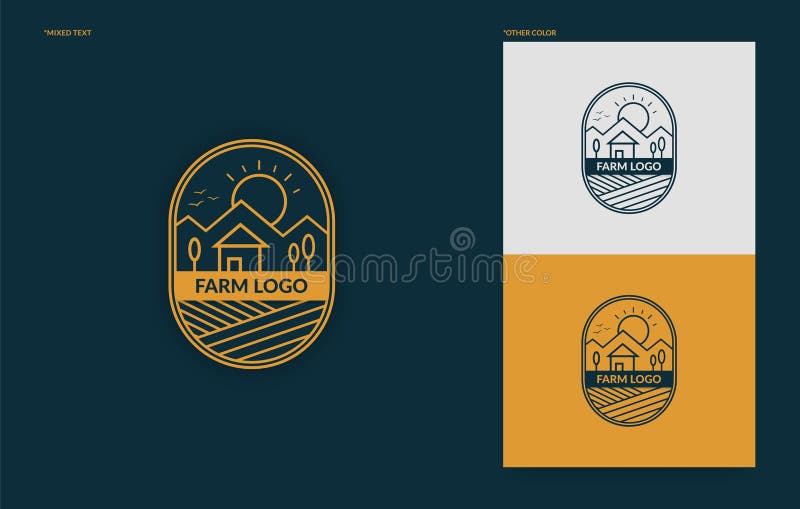 Flat Modern Organic Farm Logo Concept, Vector of Agriculture Business ...
