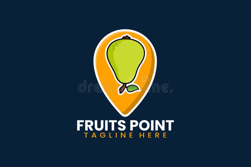 Flat Modern Pear Pin Point Logo Template Stock Vector - Illustration of ...