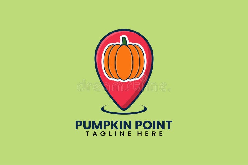 Flat Modern Pumpkin Pin Point Logo Template Vector Stock Vector ...