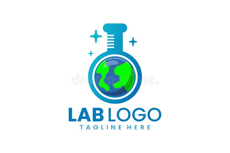 Flat Modern Simple Earth Laboratory Logo Template Stock Vector ...