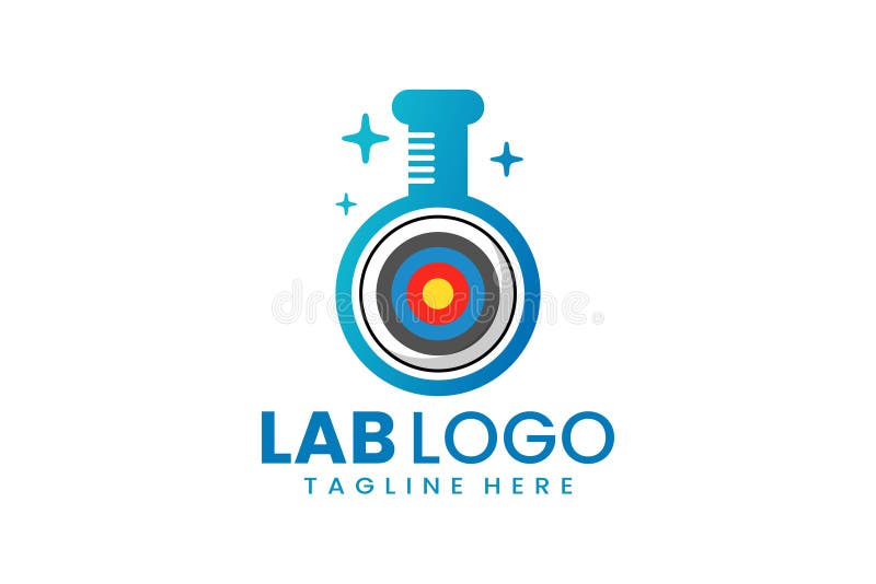 Flat Modern Simple Target Laboratory Logo Template Stock Vector ...