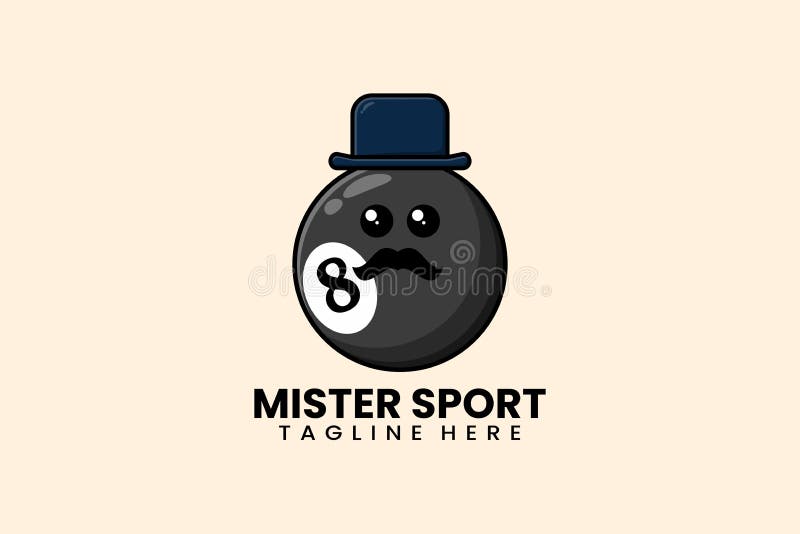 Flat Modern Template Mister Billiard Ball Logo Stock Vector ...