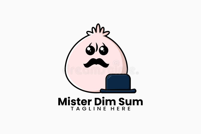 Flat Modern Template Mister Dim Sum Logo Stock Vector - Illustration of ...