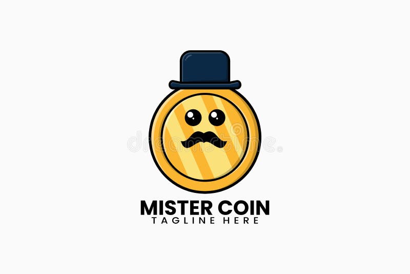 Flat Modern Template Mister Gold Coin Logo Stock Vector - Illustration ...