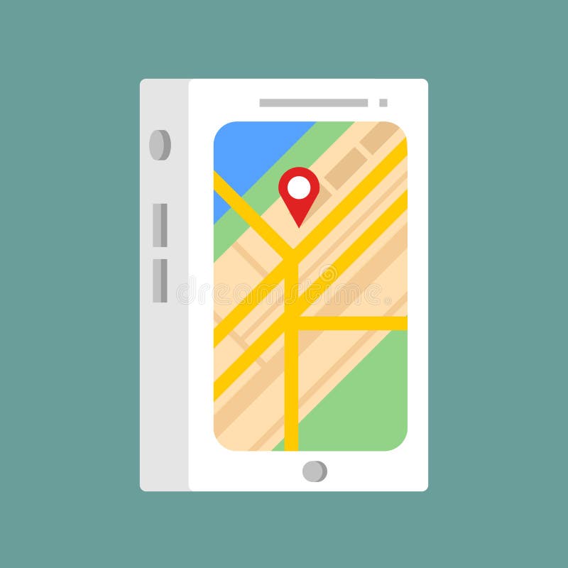 Flat Modern Vector Icon: Phone Navigation. Stock Vector - Illustration ...