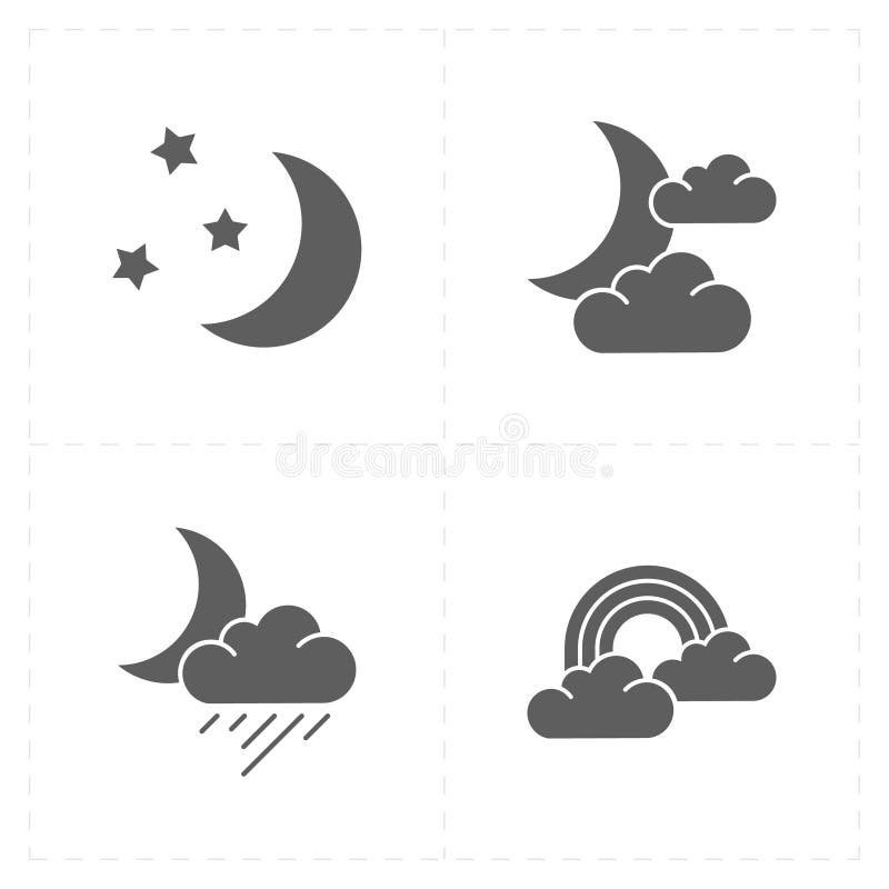 4 Flat Modern Weather Icons Stock Vector - Illustration of meteorology ...