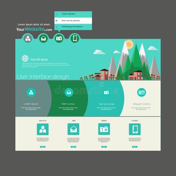 Flat Modern Web Design Elements Stock Vector - Illustration of online ...