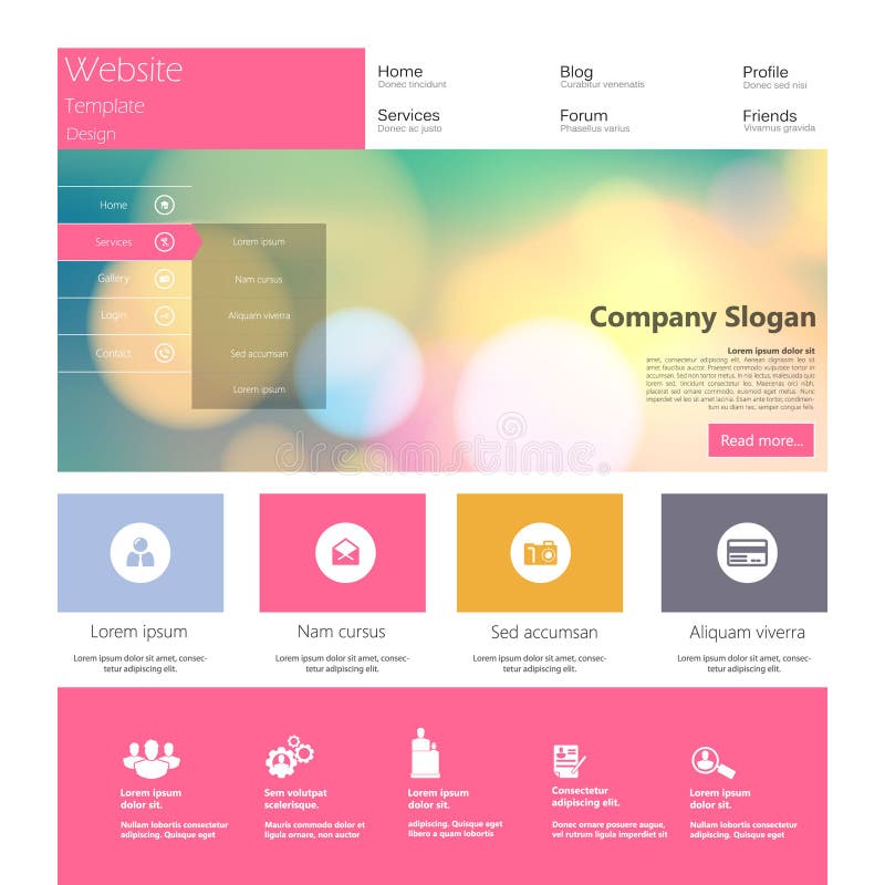 Flat Modern Design Vector Illustration Concept of Home Workspace Stock ...