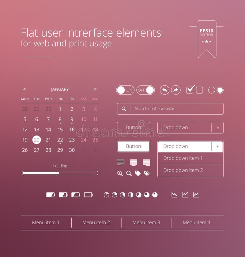 Website User Interface Elements Stock Illustration - Illustration of ...