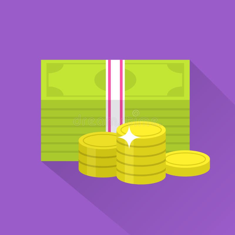 Flat Money Wallet Icon Check List Making Purchase Cash Business ...