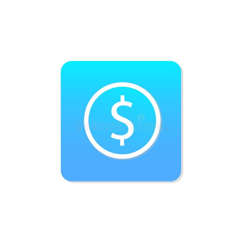 Flat Money Icon.web Blue Dollar Sign Stock Vector - Illustration of ...