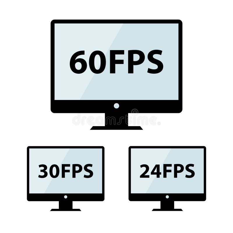 Flat Monitor Icon. Different Frame Rates Stock Vector - Illustration of ...