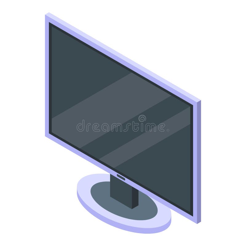 Flat Monitor Icon, Isometric Style Stock Vector - Illustration of ...