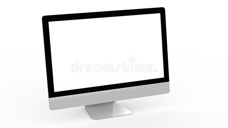 A Flat Monitor White Screen Computer, Pc Display Digital Wide Screen ...