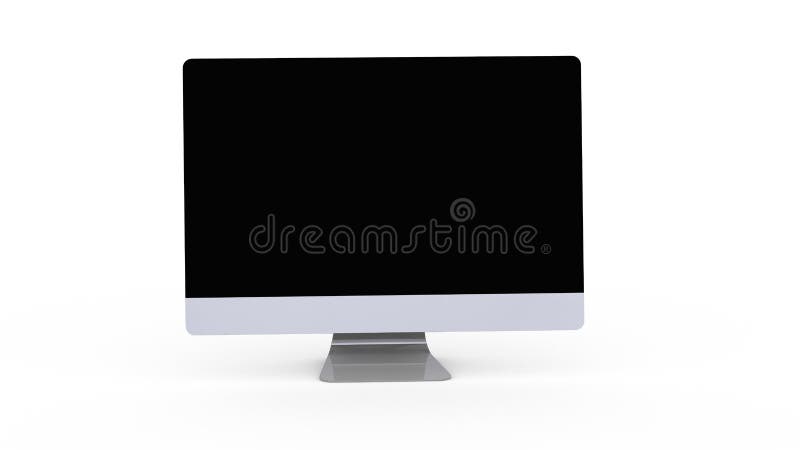 A Flat Monitor White Screen Computer, Pc Display Digital Wide Screen ...