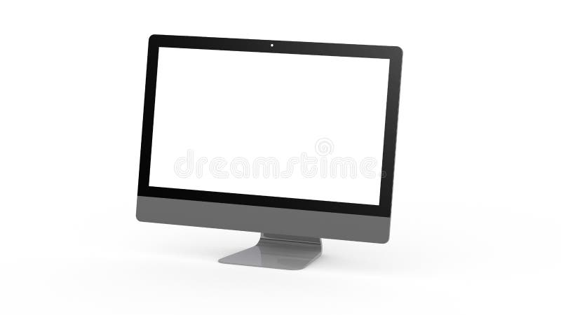A Flat Monitor White Screen Computer, Pc Display Digital Wide Screen ...