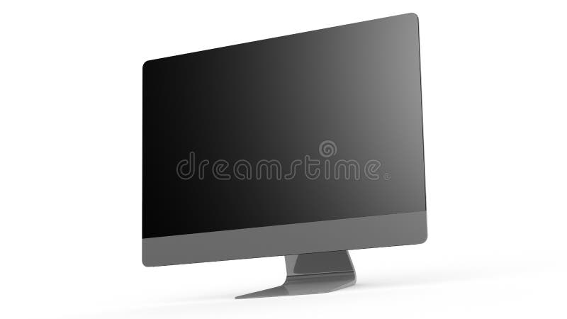 A Flat Monitor White Screen Computer, Pc Display Digital Wide Screen ...
