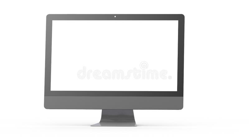 A Flat Monitor White Screen Computer, Pc Display Digital Wide Screen ...