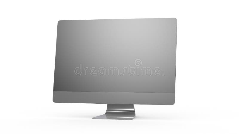 A Flat Monitor White Screen Computer, Pc Display Digital Wide Screen ...
