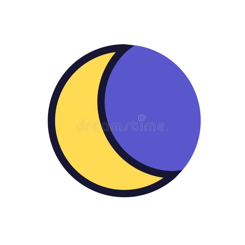 Flat Moon Icon. Night Symbol. Vector Illustration. Stock Vector ...