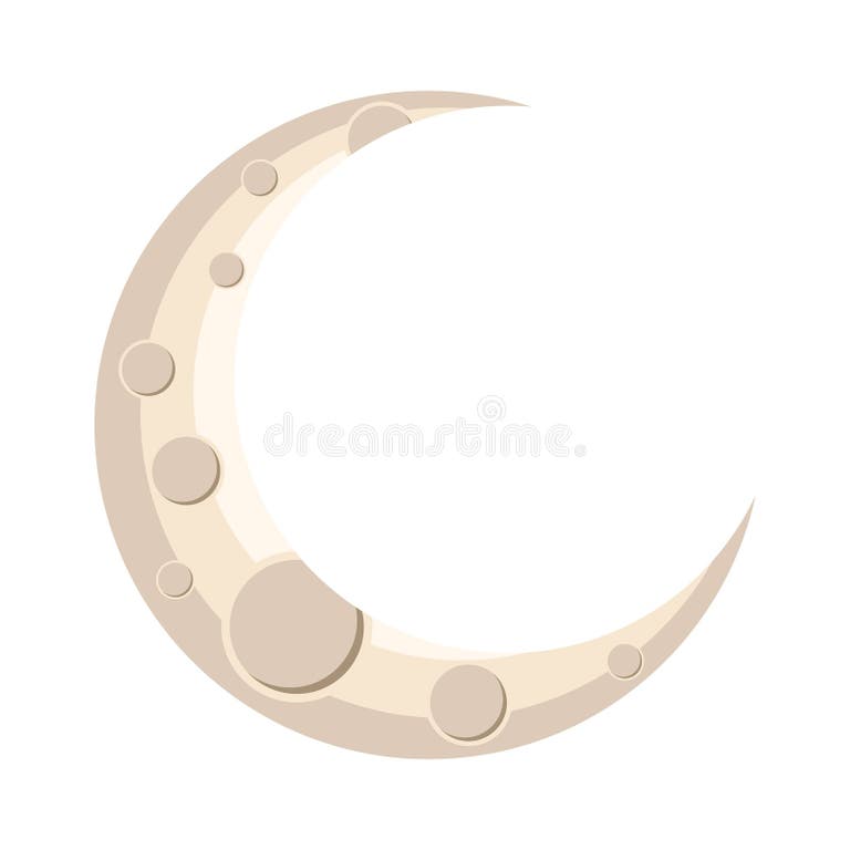 Flat Moon Illustration stock vector. Illustration of moon - 333410853
