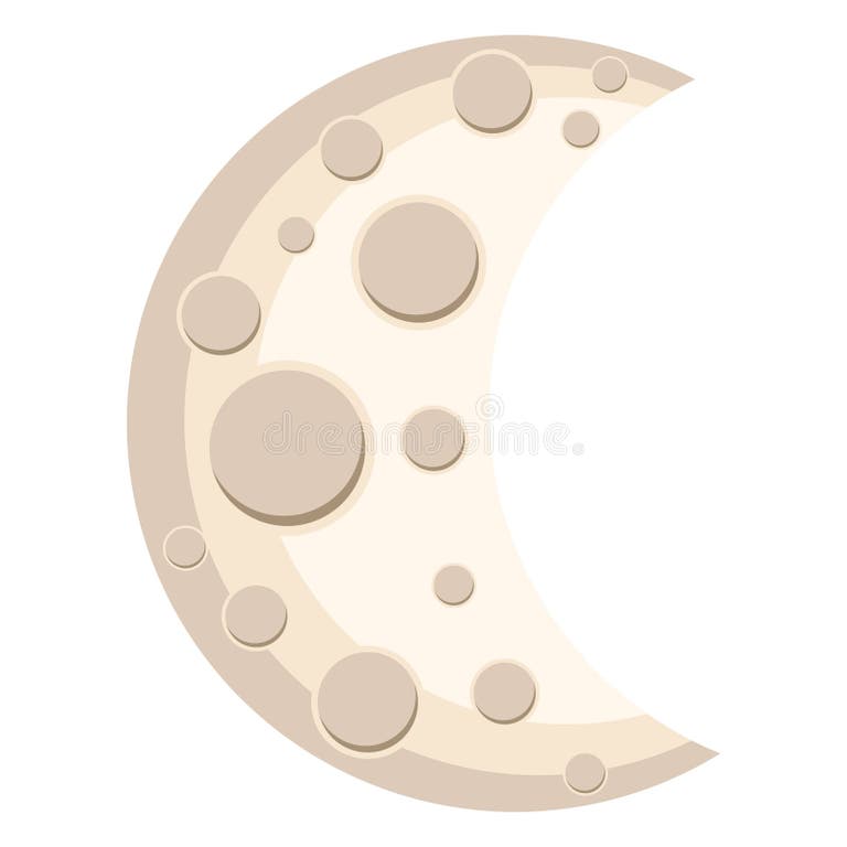 Flat Moon Illustration stock vector. Illustration of moon - 333410855