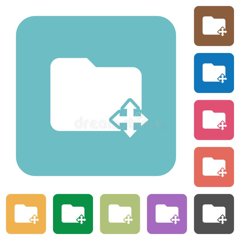 Tab Folder Icons on Color Glossy, Rectangular Menu Button Stock Vector ...