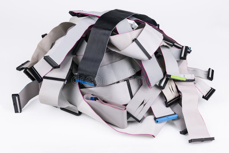 Internal Parallel Bus Attachment. Flat Computer Cables with Plastic ...